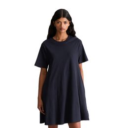 Marc O'Polo Jerseykleid MARC O'POLO DENIM "aus weichem Organic Cotton", Damen, Gr. S, Normalgr&ouml;&szlig;en, blau depths, Obermaterial: 100% Baumwolle, unifarben, relaxed fit knielang, Rundhals, Kleider Jerseykleid