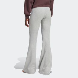 Leggings adidas originals "ESSENTIALS RIB FLARED", Damen, Gr. XS, N-Gr, grau (medium grau heather, normal, gr.), Obermaterial: 46% Baumwolle, 45% Viskose, 9% Elasthan, Hosen Leggings, mit ausgestelltem Bein und Ripp Optik, hoher Bund