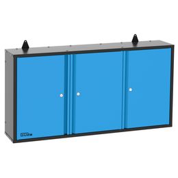 G&uuml;de H&auml;ngeschrank G&Uuml;DE, schwarz, B:120cm H:60cm T:20cm, Stahl, Schr&auml;nke, H&auml;ngeschrank, B/T/H: 120x20x60 cm, 3 T&uuml;ren, abschlie&szlig;bar, f&uuml;r Werkstatt GWS 3T