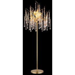 Globo LIGHTING Stehlampe "GLORIA", goldfarben matt, 5, &Oslash; 55cm H: 165cm, 1 Stk., Leuchten, Stehlampe in Gold matt mit warmem Kristalllicht, Stehlampe