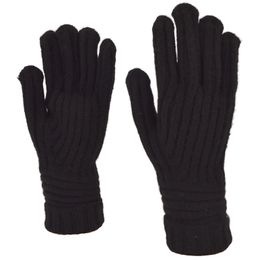 Strickhandschuhe styleBREAKER "Strickhandschuhe mit Rippenmuster", Damen, schwarz, Obermaterial: 65% Polyacryl PAN. 35% Wolle WO., Modisch, Handschuhe