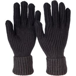 Strickhandschuhe styleBREAKER "Strickhandschuhe Farbverlauf Muster", Damen, schwarz (schwarz, dunkelgrau), Obermaterial: 100% Polyacryl PAN., Modisch, Handschuhe