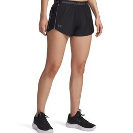 Trainingsshorts Under Armour "TECH PLAY UP SHORTS", Damen, Gr. S, N-Gr, schwarz (schwarz,, castlerock), Obermaterial: 100% Polyester, Hosen, f&uuml;r vielseitige Aktivit&auml;ten, leichtes Material