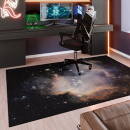 Teppich Wecon Home "Galactic Glow", schwarz, B:160cm H:5mm L:230cm, Polyester, Teppiche, Teppich, Gamer Teppich, gewebt, Sci-Fi, robust, Gaming Room, rutschfest