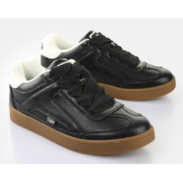 Sneaker Buffalo "LIBERTY ONE", Damen, Gr. 39, schwarz, Lacklederimitat, Schuhe Sneaker, Schn&uuml;rschuh, Retro-Sneaker, Freizeitschuh mit weichem Schaftrand