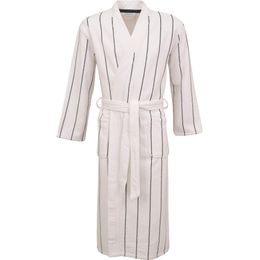 Herrenbademantel Carl Ross "Velours" Gr. 48, wei&szlig;, night blau, L:130cm, Velours, Hausm&auml;ntel, Kimono