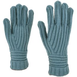 Strickhandschuhe styleBREAKER "Strickhandschuhe mit Rippenmuster", Damen, blau (petrol, blau), Obermaterial: 65% Polyacryl PAN. 35% Wolle WO., Modisch, Handschuhe