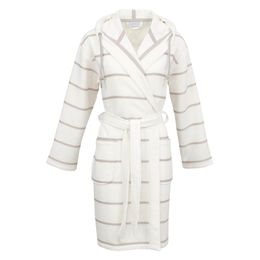 Unisex-Bademantel Carl Ross "supercombed light" Gr. M, sanftes wei&szlig;, khaki, L:100cm, Frottier, Hausm&auml;ntel, Kapuze