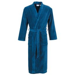 Herrenbademantel Carl Ross "Velours" Gr. 56, sapphire, night blau, L:130cm, Velours, Hausm&auml;ntel, Kimono