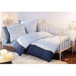 Daybett Home Affaire "TOPSELLER", beige (creme, wei&szlig;, creme, wei&szlig;), B:96cm H:100cm L:210cm, Daybetten, mit aufwendigen Verzierungen, inklusive Lattenrost aus Metall