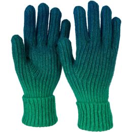 Strickhandschuhe styleBREAKER "Strickhandschuhe Farbverlauf Muster", Damen, blau (petrol, gr&uuml;n), Obermaterial: 100% Polyacryl PAN., Modisch, Handschuhe