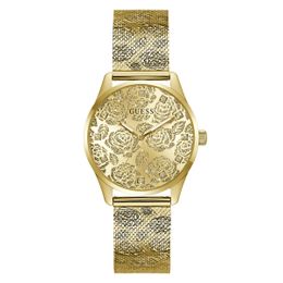 Quarzuhr Guess "CALLA", goldfarben, Armbanduhren, Damen, Quarzuhr, Armbanduhr, Damenuhr, Edelstahlarmband, analog