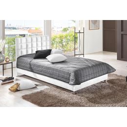 Polsterbett, wei&szlig;, B:110cm L:210cm, Bezug Bett: Microfaser (100% Polyester);Bonnell-Federkernmatratze: 51% Polypropylen, 39% Polyester und 10% Baumwolle;Kaltschaummatratze: 100% Polyester, Bezug abnehm- und waschbar bis 60C, Westfalia Schlafkomfort, Betten, Polsterbett, in diversen Ausf&uuml;hrungen