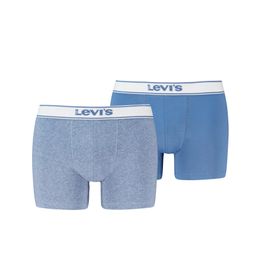 Levi's Boxer LEVI'S "LEVIS MEN VNTG HTR BOXER BRIEF 2P", Herren, Gr. XL, blau combo, Obermaterial: 95% Baumwolle, 5% Elasthan, k&ouml;rpernah, Unterhosen, ohne Eingriff, uni, meliert, Logo-Bund, elastisch