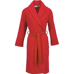 Damenbademantel Carl Ross "Velours" Gr. 36, intense rot, pink, L:110cm, Velours, Hausm&auml;ntel, Schalgragen