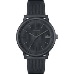 Quarzuhr Lacoste "Lacoste.12.12 MOVE", schwarz (dunkelgrau), Armbanduhren, Herren, Quarzuhr, Armbanduhr, Herrenuhr, Mineralglas, Silikonarmband