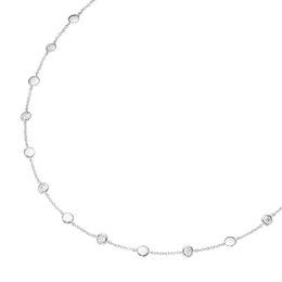 Collier "mit Zwischenteilen in gl&auml;nzend und wei&szlig;e Zirkonia, Silber 925", wei&szlig;, Giorgio Martello MILANO, Halsketten, Damen, 45cm, Silber 925 (Sterlingsilber), Collier