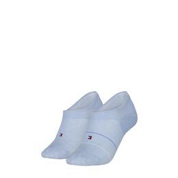 F&uuml;&szlig;linge Tommy Hilfiger "TH WOMEN FOOTIE HC 2P RIB STRIPE", Damen, Gr. 35-38, light blau, Obermaterial: 60% Baumwolle, 37% Polyamid, 3% Elasthan, Socken