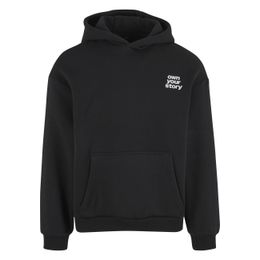 Kapuzensweatshirt "Upscale by Mister Tee Wild Stories Fluffy Hoody", Herren, Gr. S, schwarz, 70% Baumwolle, 30% Polyester, UPSCALE BY MISTER TEE, bedruckt, Sweatshirts