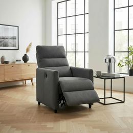 Relaxsessel OTTO HOME "ANNICA, TV-Sessel mit elektrischer Relax- und Liegefunktion", grau (anthrazit), B:69cm H:104cm T:87cm, Webstoff 100% Polyester, Sessel, Relaxsessel, Federkern-Polsterung, pflegeleichter Webstoff
