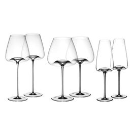 Gl&auml;ser-Set ZIEHER "Weingl&auml;ser Vision 6er Set transparent", bunt (transparent), B:2cm H:2cm, Glas, Trinkgef&auml;&szlig;e, Jedes Glas ist ein Unikat und wurde aus kristallinem Glas ohne Zusatz von Blei in traditionellem Verfahren mundgeblasen
