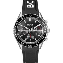 Chronograph BOSS "RUNNER", schwarz, Armbanduhren, Herren, Chronograph, Quarzuhr, Herrenuhr, Armbanduhr, Stoppfunktion, Silikonarmband