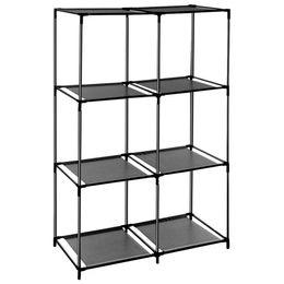 Steckregal ADOB, schwarz, B:68,5cm H:104cm T:34,5cm, Kunststoff, Regale