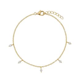 Armband Amor, gelbgoldfarben, wei&szlig;, wei&szlig;, Armb&auml;nder, Damen, 19cm, Silber 925 (Sterlingsilber), Armband, mit Zirkonia (synth.)