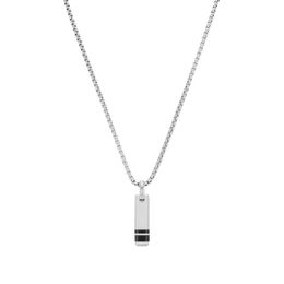 Kette mit Anh&auml;nger Tom Tailor, edelstahlfarben, gunfarben, Halsketten, Herren, Edelstahl, L: 55 B: 2,3mm, B:2,3mm