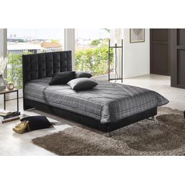 Polsterbett, schwarz, B:110cm L:210cm, Bezug Bett: Microfaser (100% Polyester);Bonnell-Federkernmatratze: 51% Polypropylen, 39% Polyester und 10% Baumwolle;Kaltschaummatratze: 100% Polyester, Bezug abnehm- und waschbar bis 60C, Westfalia Schlafkomfort, Betten, Polsterbett, in diversen Ausf&uuml;hrungen