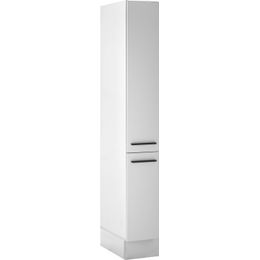 Vorratsschrank BASIC BY BALCULINA "Denver, K&uuml;chenschrank BxHxT 30 x 211 x 57", wei&szlig;, wei&szlig;, lanzelot eiche, B:30cm H:211cm T:57cm, Holzwerkstoff, Schr&auml;nke, Vorratsschrank, Breite 30cm, in grau matt/lancelot eiche