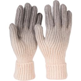 Strickhandschuhe styleBREAKER "Strickhandschuhe Farbverlauf Muster", Damen, grau (grau, beige), Obermaterial: 100% Polyacryl PAN., Modisch, Handschuhe