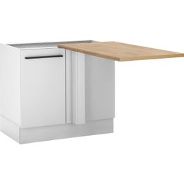 Eckunterschrank BASIC BY BALCULINA "Denver, K&uuml;chenschrank BxHxT 112 x 90 x 60", wei&szlig;, wei&szlig;, lanzelot eiche, B:112cm H:90cm T:60cm, Holzwerkstoff, Schr&auml;nke, Eckunterschrank, Breite 110cm, Softclose f&uuml;r T&uuml;r