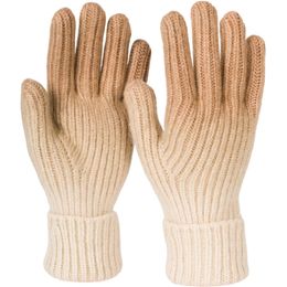 Strickhandschuhe styleBREAKER "Strickhandschuhe Farbverlauf Muster", Damen, braun (braun, beige), Obermaterial: 100% Polyacryl PAN., Modisch, Handschuhe