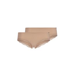 Panty Skiny "Classicotton", Damen, Gr. 38, beige, Obermaterial: 94% Baumwolle, 6% Elasthan. Spitze: 85% Polyamid, 15% Elasthan, Unterhosen Panty, feminin, bequem, elastisch, mit Spitze, mit Stretch, Baumwollmix