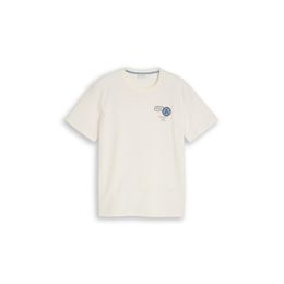 Tom Tailor Herren T-Shirt mit Stickerei, braun, Uni, Gr. XXL