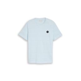 Tom Tailor Herren Piqu&eacute; T-Shirt mit Logo-Badge, blau, Gestreift, Gr. XXL