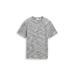 Tom Tailor Herren Piqu&eacute; T-Shirt in Melange-Optik, wei&szlig;, Meliert, Gr. XXL