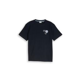 Tom Tailor Herren T-Shirt mit Stickerei, blau, Uni, Gr. XXL
