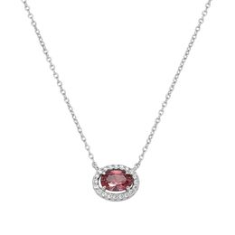 Collier "Ziersteine, Zirkonia wei&szlig;, Silber 925", orange, Giorgio Martello MILANO, Halsketten, Damen, 45cm, Silber 925 (Sterlingsilber), Collier