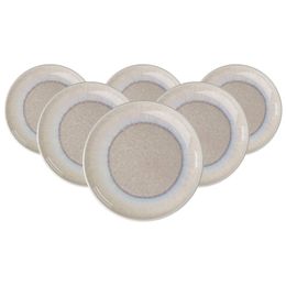 Fr&uuml;hst&uuml;cksteller "Dessertteller Perlemor Sand &oslash; 20,1 cm 6er Set beige", beige, B:20,1cm H:2,8cm L:20,1cm T:20,1cm &Oslash;:20,1cm, LIKE. BY VILLEROY & BOCH, Speiseteller, Sp&uuml;lmaschinenfest, Mikrowellensicher