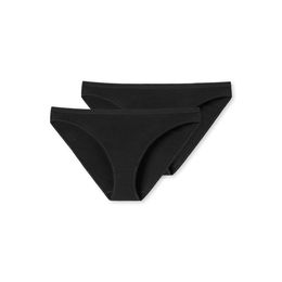 Minislip Schiesser "95/5", Damen, Gr. 38, schwarz, Single Jersey, Obermaterial: 95% Baumwolle, 5% Elasthan, k&ouml;rpernah, Unterhosen, mit flachen N&auml;hten, Baumwollmischung, Single Jersey, weich