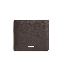 Geldb&ouml;rse Tommy Hilfiger "TH CENTRAL CC FLAP AND COIN", Herren, dunkelbraun, Leder, Kleinlederwaren, Unisex Portmonnaie, Geldbeutel mit Kontraststreifen innen