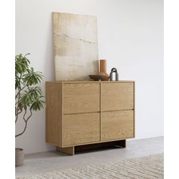 Sideboard OTTO HOME "Tatami, Stilvolle, moderne grifflose Kommode 2 T&uuml;ren, Breite 111cm", eiche baltic dune, eiche baltic dune, B:111cm H:88cm T:41,5cm, Holzwerkstoff, Melamin, Metall, Spanplatte, Sideboards, Sideboard, Anrichte mit viel Stauraum, B&ouml;den verstellbar, push-to-open-Funktion