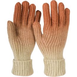 Strickhandschuhe styleBREAKER "Strickhandschuhe Farbverlauf Muster", Damen, braun (cognac, hellbraun), Obermaterial: 100% Polyacryl PAN., Modisch, Handschuhe