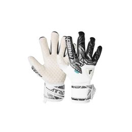 Torwarthandschuhe Reusch "Attrakt SpeedBump", Damen, Gr. 10.5, bunt (silberfarben, wei&szlig;), 61% Elastodien, 28% Polyester, 6% Lederimitat, 5% Polyamid, mehrfarbig, Handschuhe, mit Evolution Negative Cut