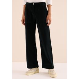 Cordhose Cecil, Damen, Gr. 30, L&auml;nge 28, gr&uuml;n (ink gr&uuml;n), Web, 98% Baumwolle, 2% Elasthan, unifarben, loose fit lang, Hosen Cordhose, High Waist