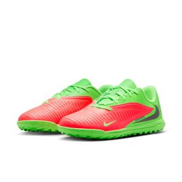 Fu&szlig;ballschuh Nike "JR PHANTOM 6 LOW CLUB TF EH", M&auml;dchen, Gr. 33, hot punch, schwarz, gr&uuml;n strike, Synthetik, Schuhe Fu&szlig;ballschuh, f&uuml;r synthetische Hartpl&auml;tze, Erling Haarland, f&uuml;r Jugendliche & Kinder