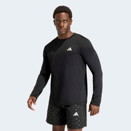 Funktionsshirt adidas Performance "WE FLEX LS T", Herren, Gr. L, schwarz, Obermaterial: 92% Polyester, 8% Elasthan, Rundhals, Shirts Funktionsshirt