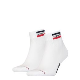 Levi's Kurzsocken LEVI'S "LEVIS MID CUT SPRTWR LOGO", Damen, Gr. 39-42, wei&szlig;, wei&szlig;, Baumwollmischung, elastisch, Socken, weicher Cotton-Mix, elastisch